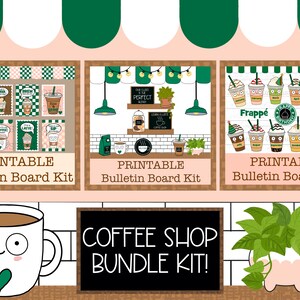 Coffee Shop Theme Bulletin Board BUNDLE: Coffee Shop Printable Decor ...