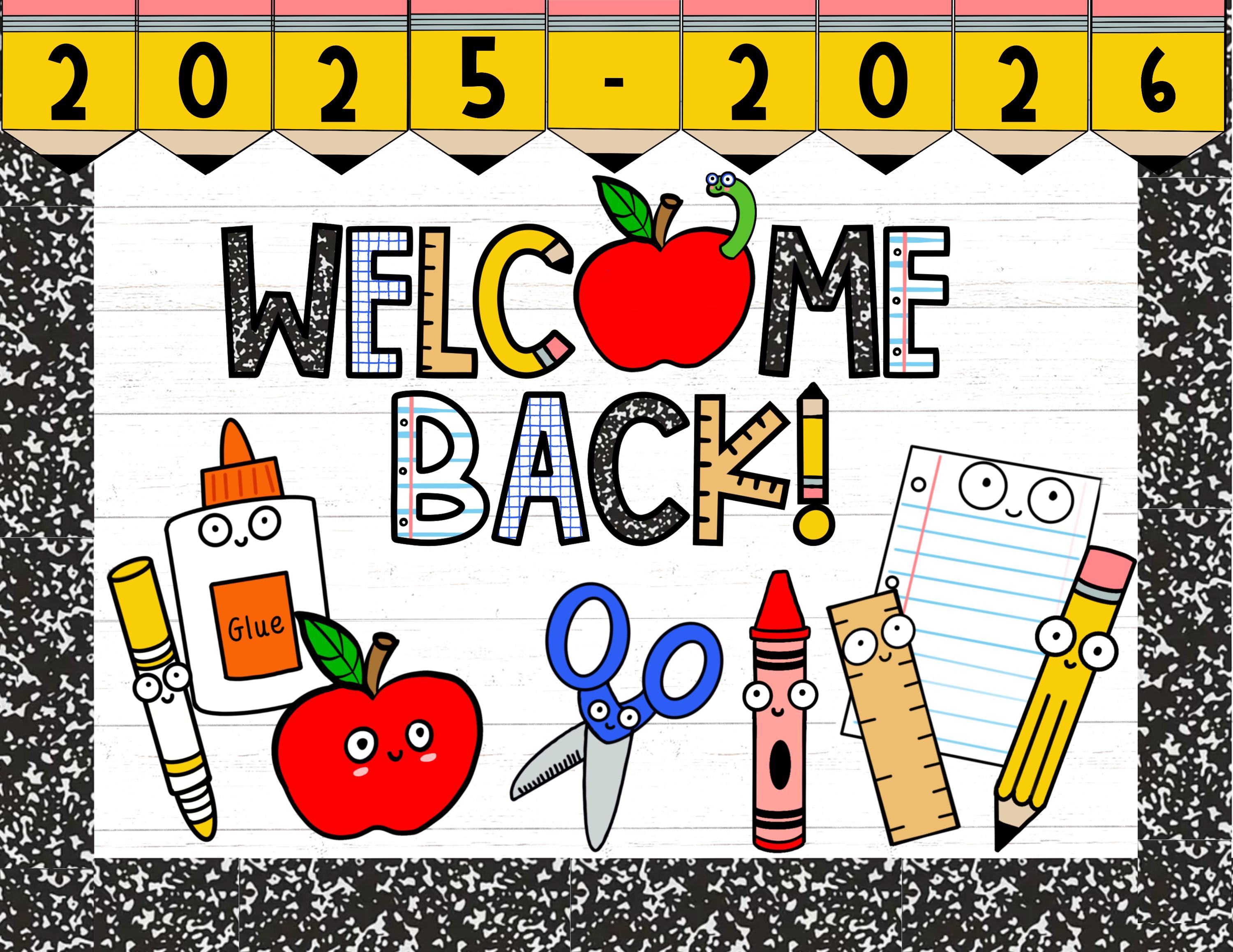 Welcome Back to School Bulletin Board and Door Decor Kit for Open House ...