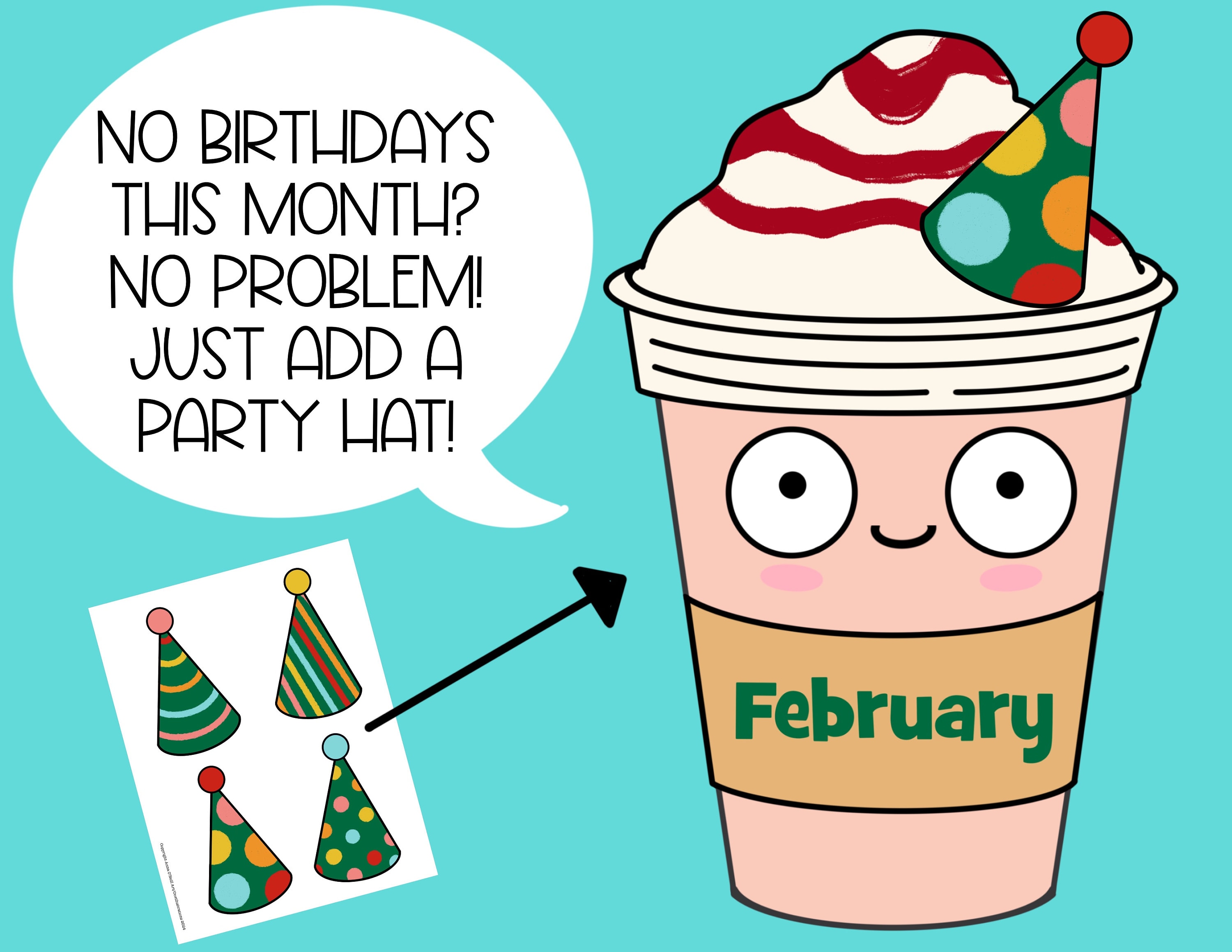 Birthday Display Bulletin Board Classroom Decor Kit, Frappé Birthday ...