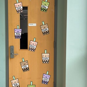 Boba and Matcha Tea PRINTABLE PDF Student Name Plate for RA College ...