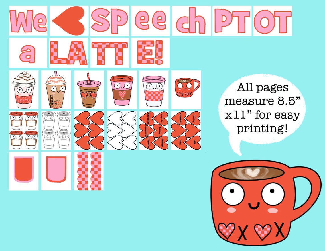 I Love Speech/ot/pt a LATTE Valentine’s Day Coffee Shop Bulletin Board ...