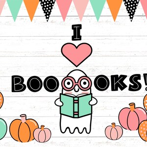 I Love Boooks Halloween Reading Bulletin Board and Room Decor Kit for ...