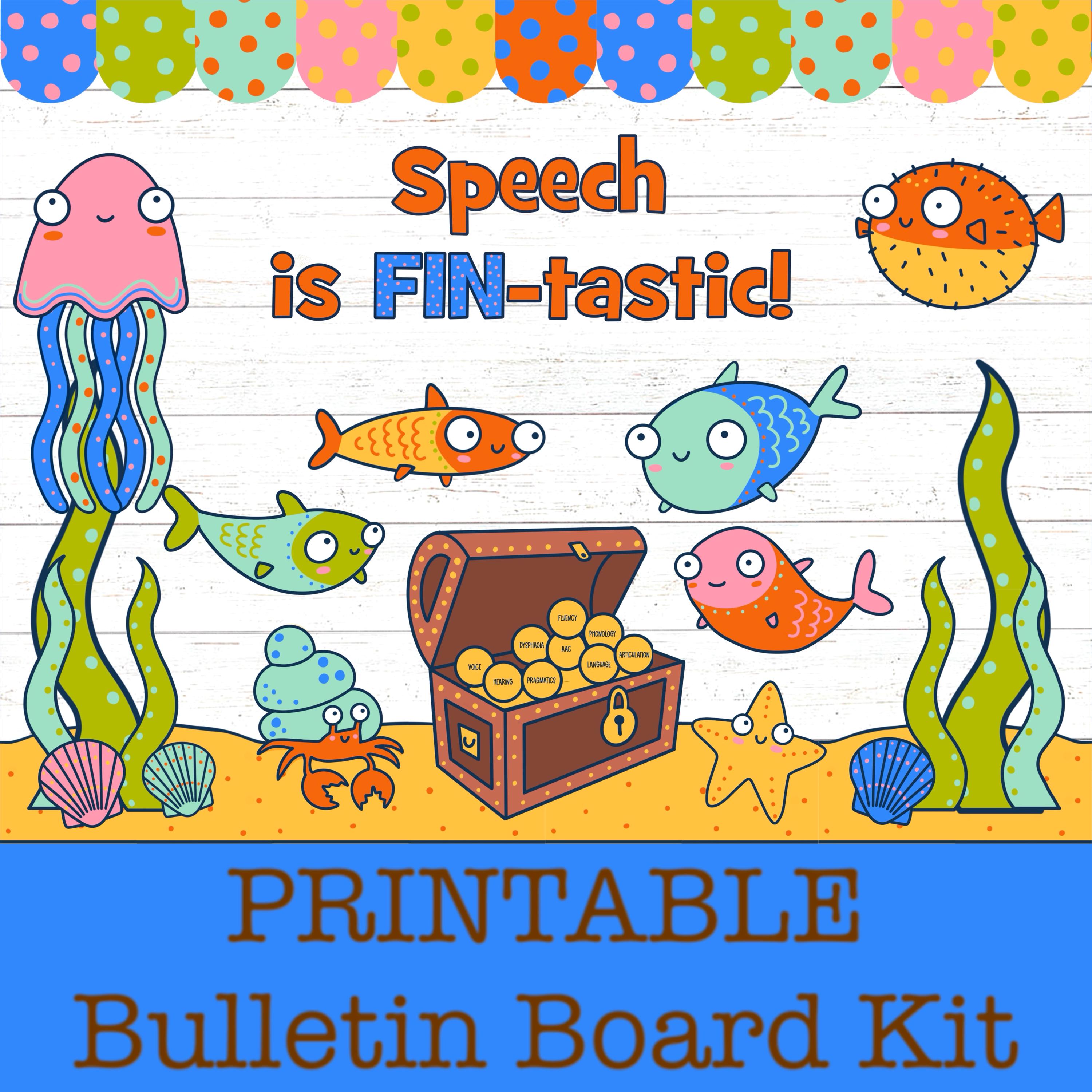 Speech Therapy is Fin-tastic Bulletin Board and Door Decor Kit, Ocean ...
