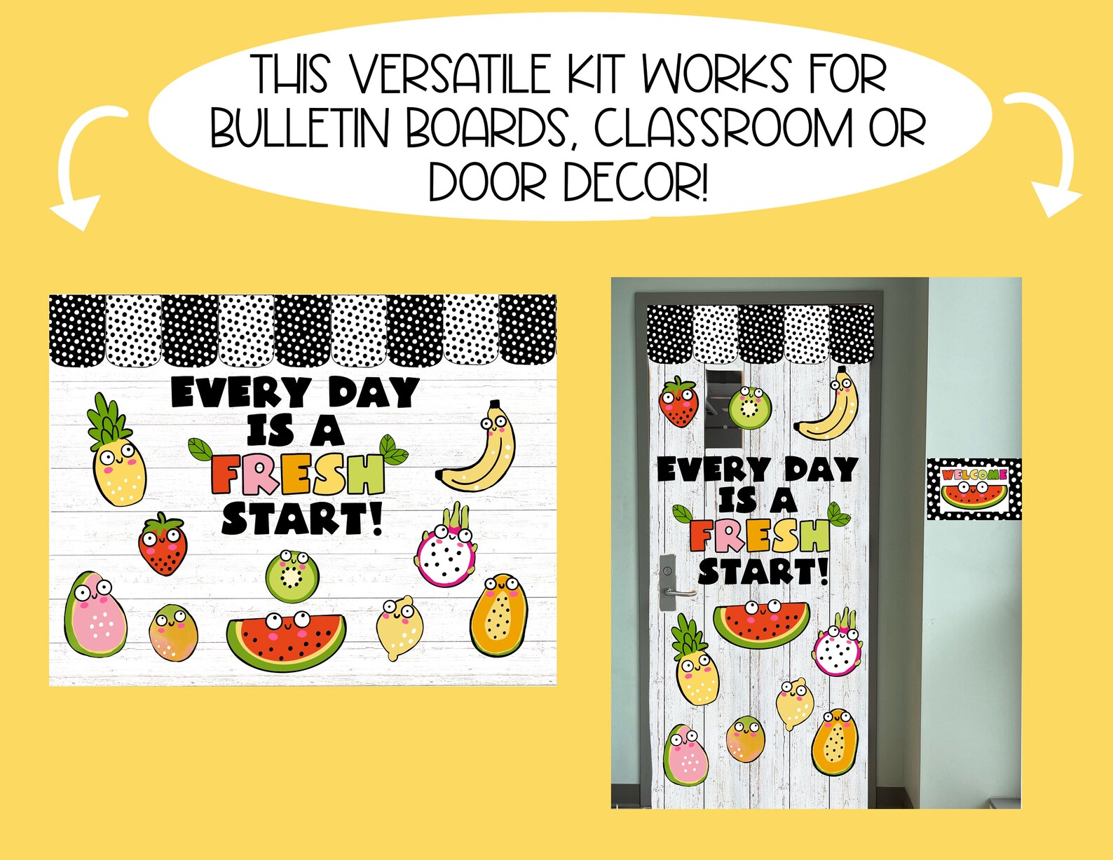 Everyday is a FRESH Start Cute Fruit Growth Mindset Bulletin - Etsy