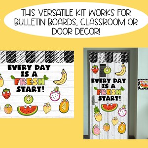 Everyday is a FRESH Start Cute Fruit Growth Mindset Bulletin Board Kit ...