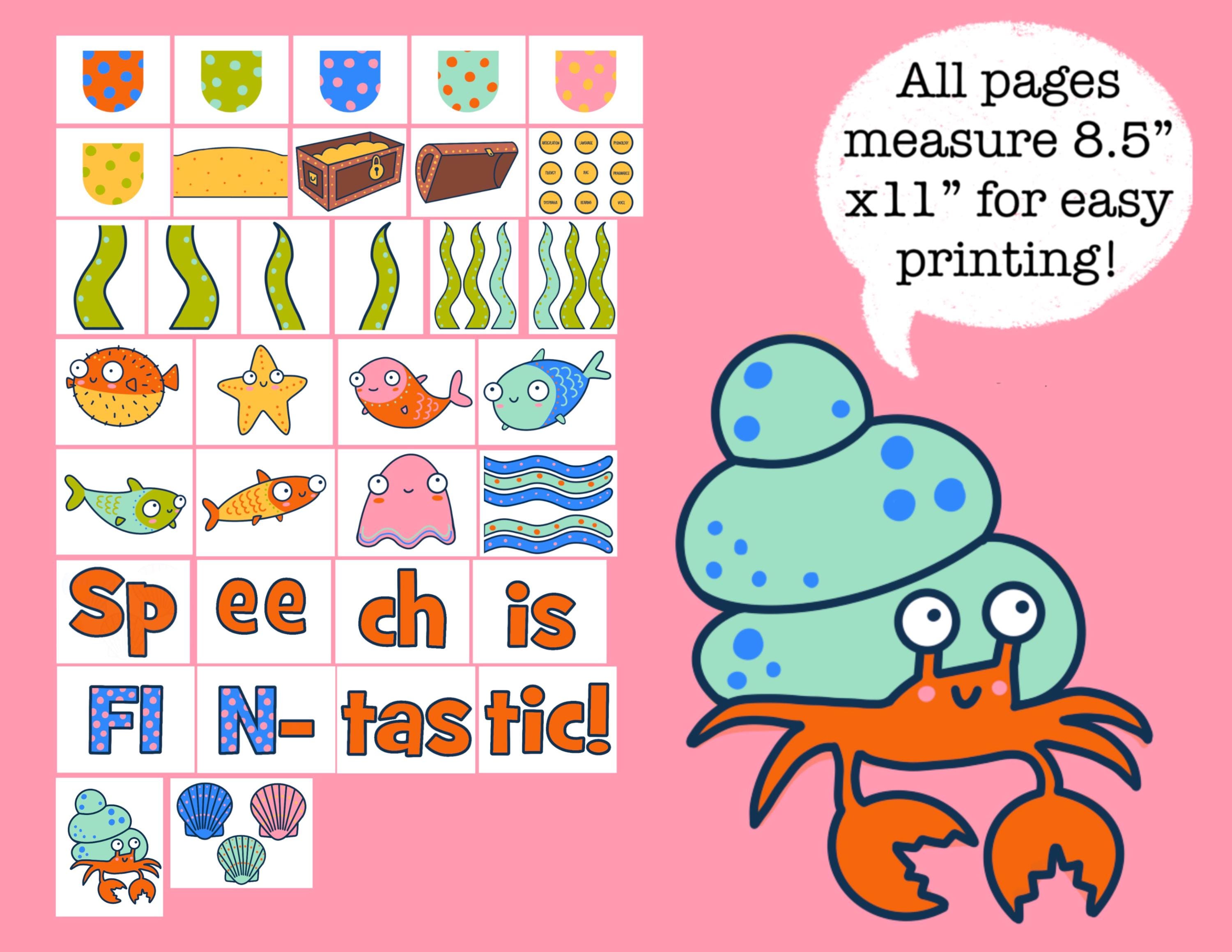 Speech Therapy is Fin-tastic Bulletin Board and Door Decor Kit, Ocean ...