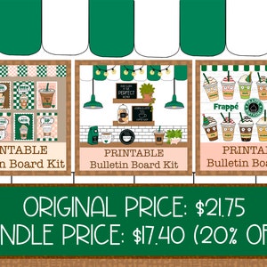 Coffee Shop Theme Bulletin Board BUNDLE: Coffee Shop Printable Decor ...