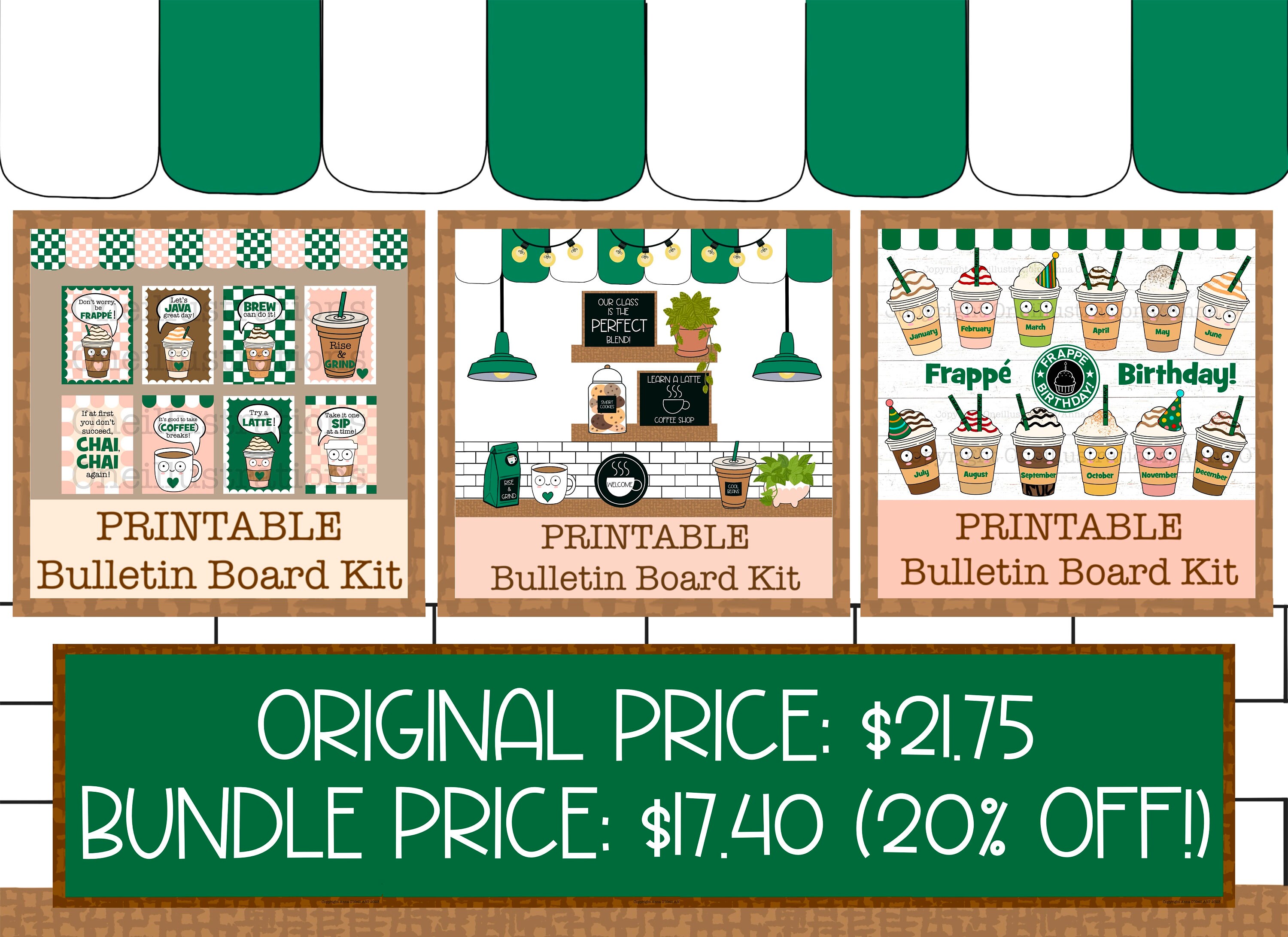 Coffee Shop Theme Bulletin Board BUNDLE: Coffee Shop Printable Decor ...