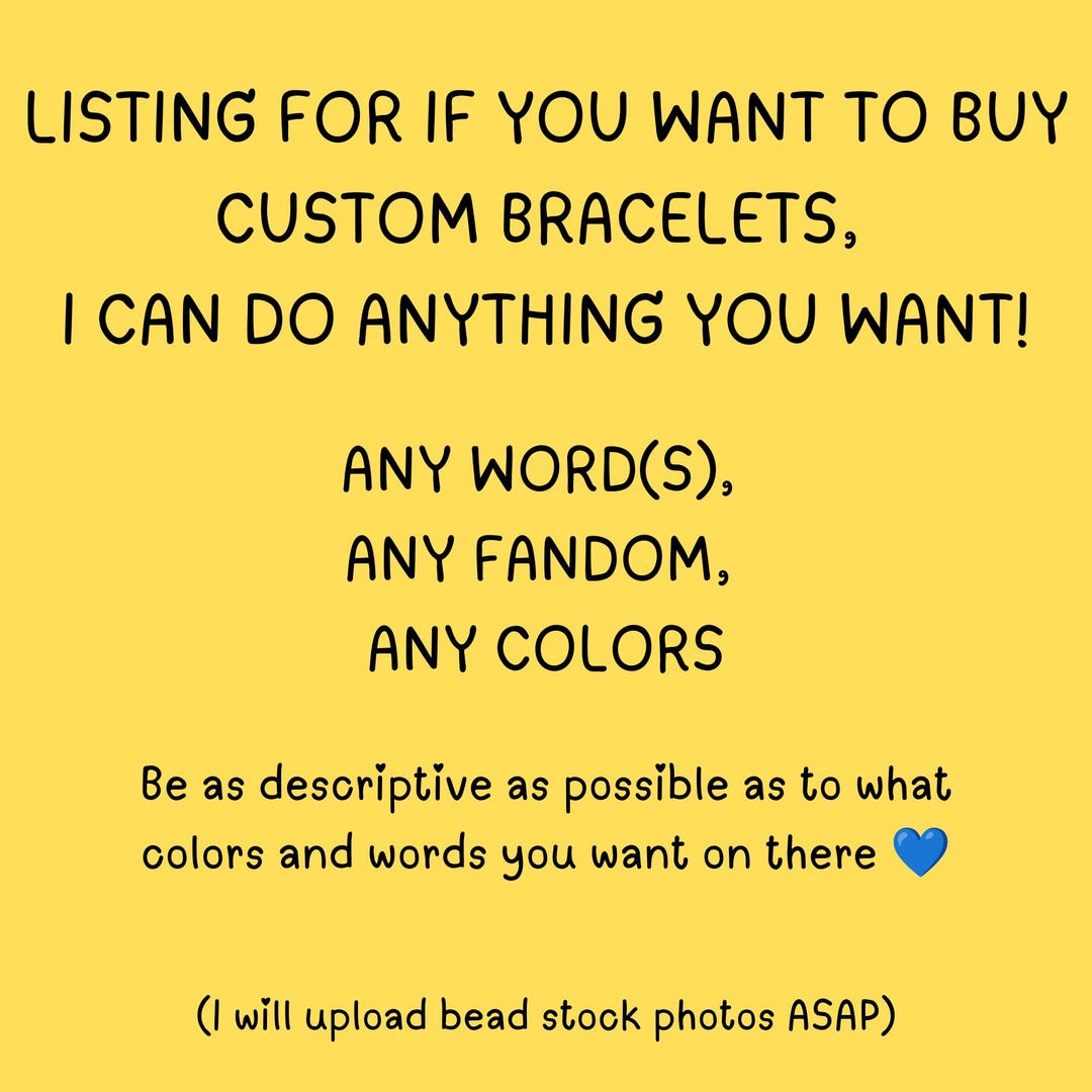 CUSTOM BRACELET ORDERS, Friendship Bracelets, Fandom Jewelry, Party ...
