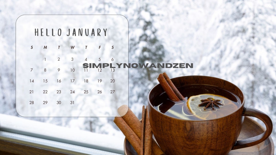 Hello January 2024 Calendar Desktop Wallpaper, Desktop Calendar ...