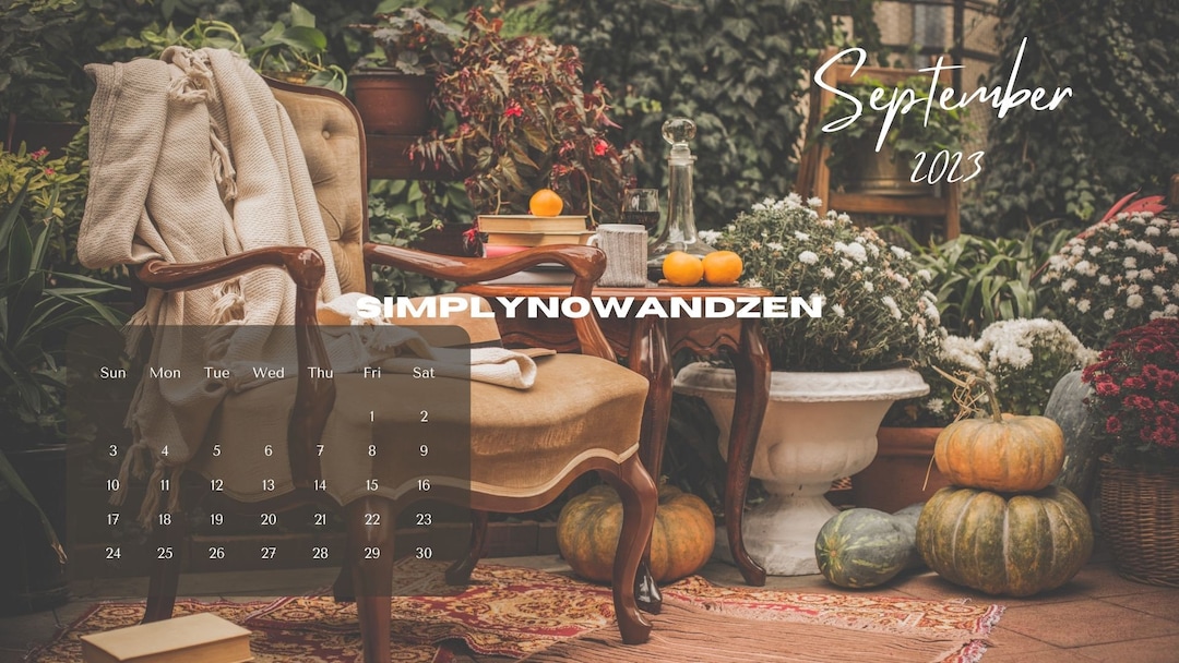 September 2023 Desktop Wallpaper Desktop Organizer Monthly - Etsy