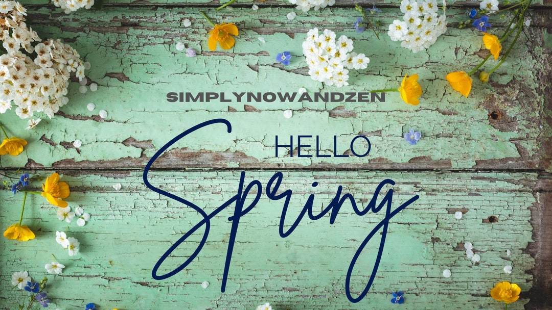 Hello Spring Desktop Wallpaper, Desktop Organizer, Floral Wallpaper ...
