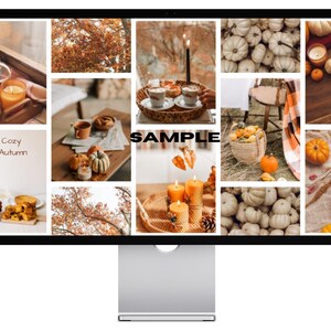 Autumn Vision Board Desktop Wallpaper Aesthetic, Fall PNG, Cozy ...