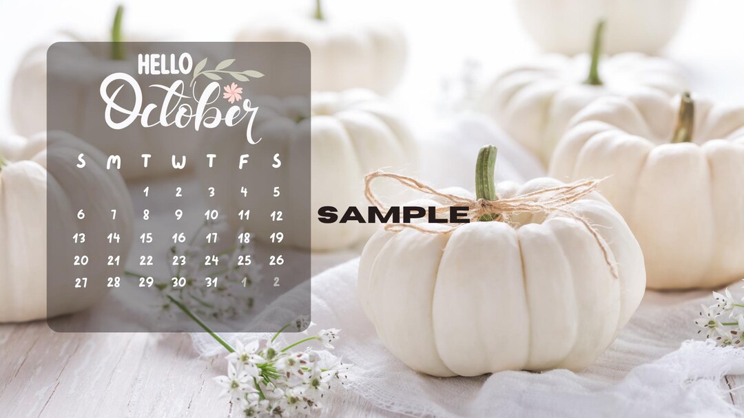 Cozy Pumpkin SVG Desktop Wallpaper, 2024 Calendar October, Fall PNG ...