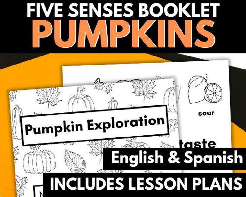 Hands-on Pumpkin Five Senses Exploration Booklet With Lesson Plans | K ...