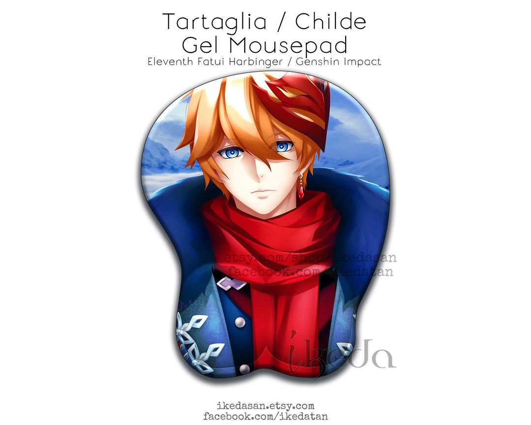 Genshin Impact Gel Mousepad Tartaglia Childe hydro Padded With Wrist ...