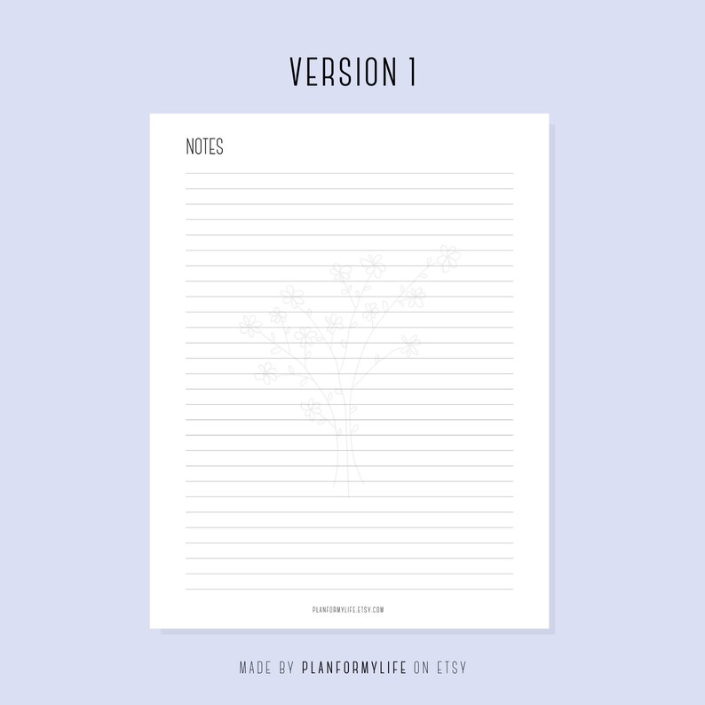 Notes Page Printable, Note Taking, Simple Flower Note Page, Notes ...