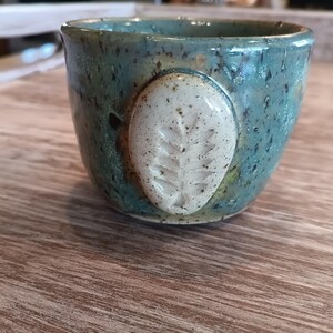 Handmade Greenish Blue Stoneware Pottery, Rustic Leaf Decor - Etsy