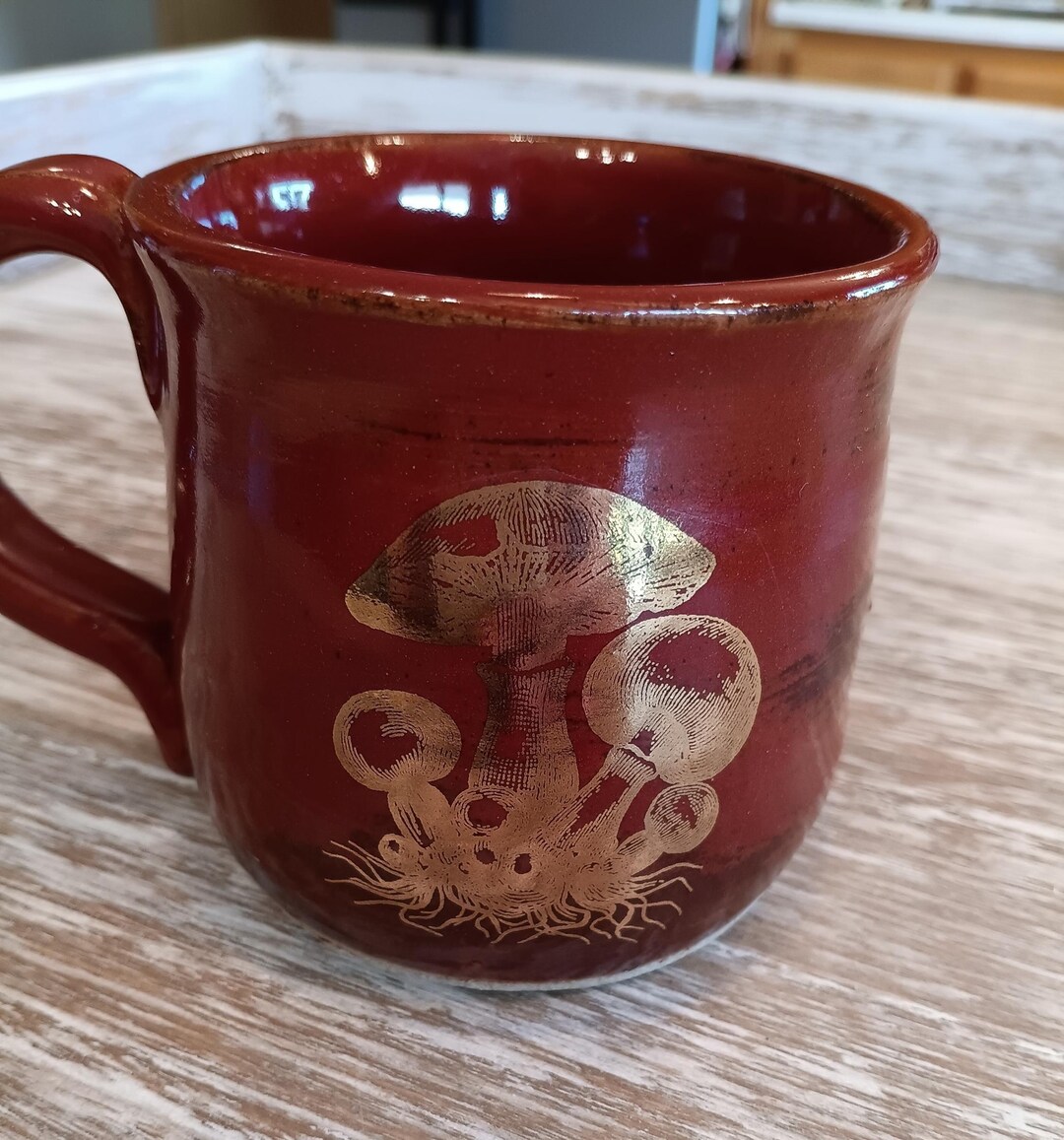 Mushroom Mug, Red Mug, Mushroom Lover Gift, Mushroom Gift Idea, Red ...