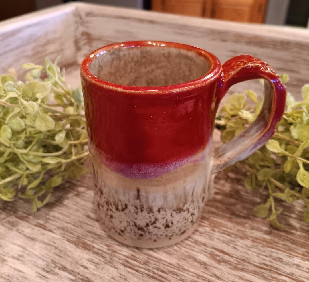 Mini Mug, Tea Mug, Coffee Mug, Mini Expresso Mug, Mini Matcha Mug, Red ...