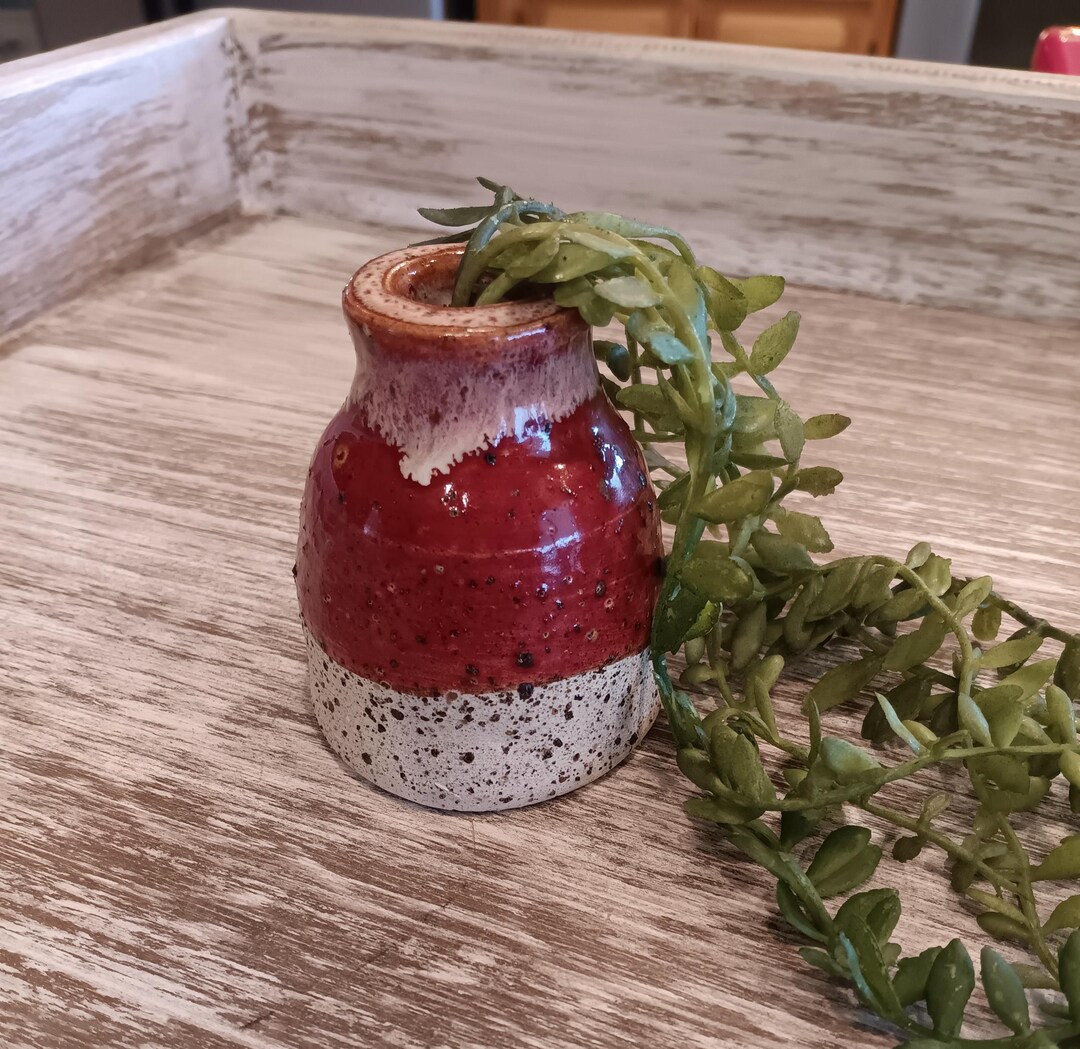 Red Vase, Bud Vase, Small Vase, Home Accent, Red Accent, Red Decor, Red ...