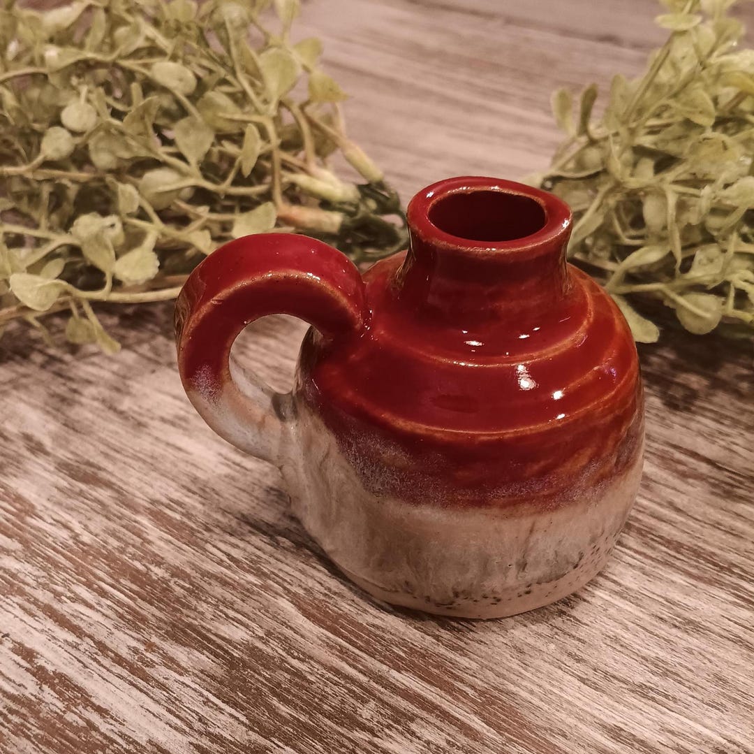 Small Pottery Jug, Bud Vase, Vase, Decor, Pottery Bottle, Red Kitchen ...