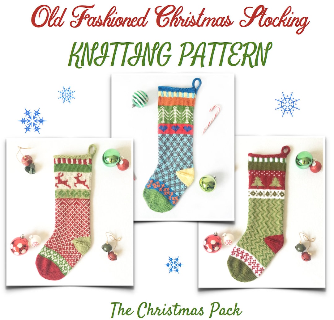 Knit Christmas Stocking Pattern, Fair Isle Stocking Pattern, Knitted ...