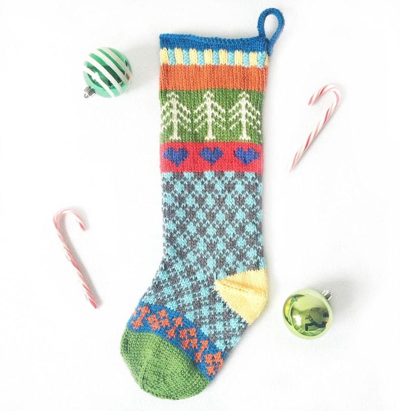Knit Christmas Stocking Pattern, Fair Isle Stocking Pattern, Knitted ...