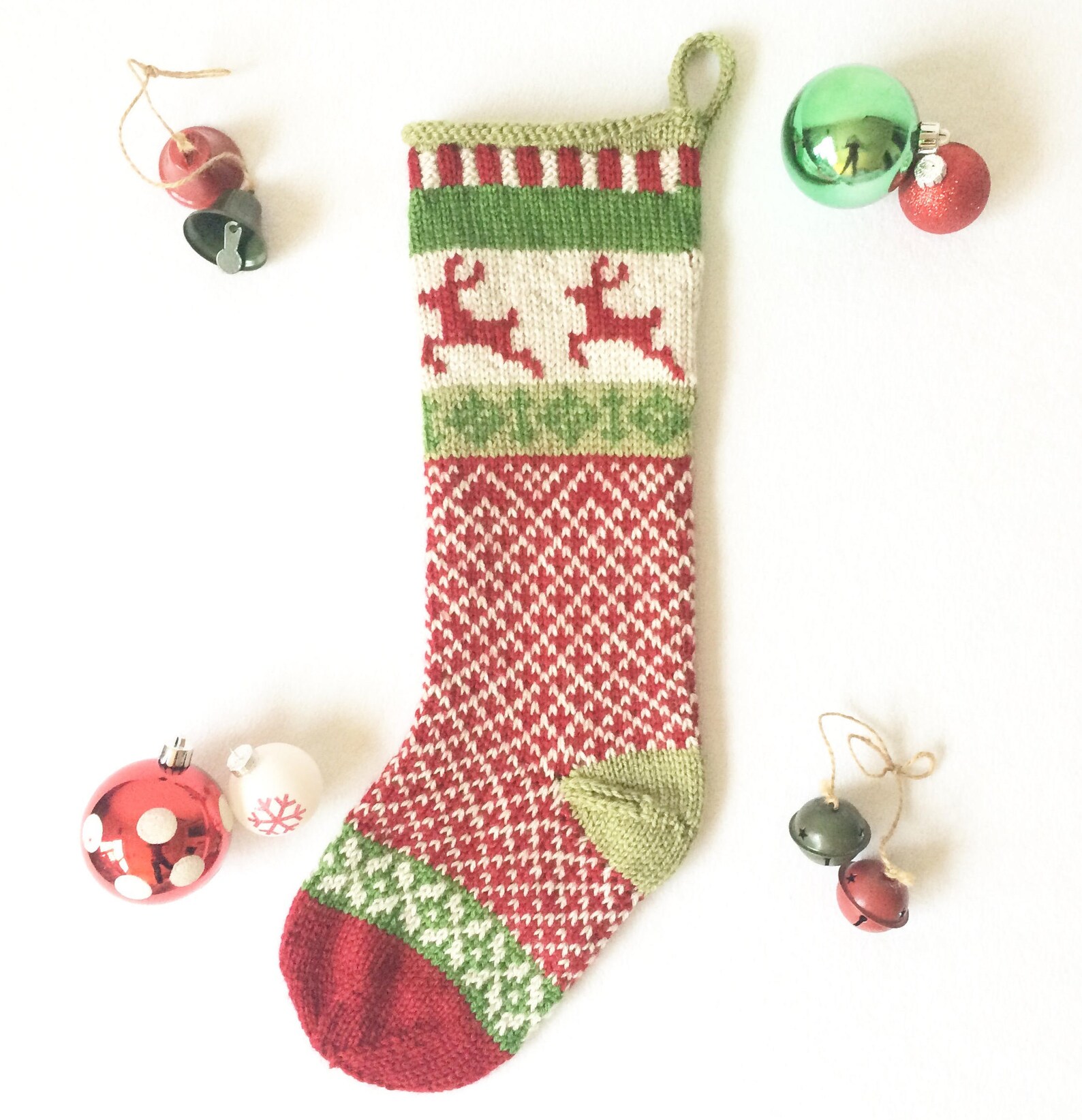 Knit Christmas Stocking Pattern, Fair Isle Stocking Pattern, Knitted ...