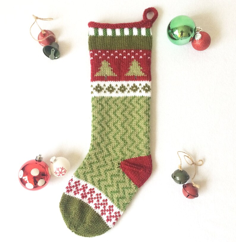 Knit Christmas Stocking Pattern, Fair Isle Stocking Pattern, Knitted ...