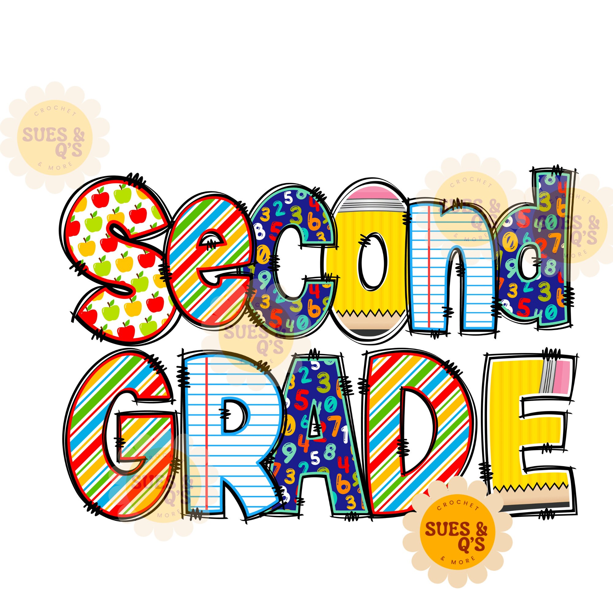 Back to School - Second Grade PNG - Etsy