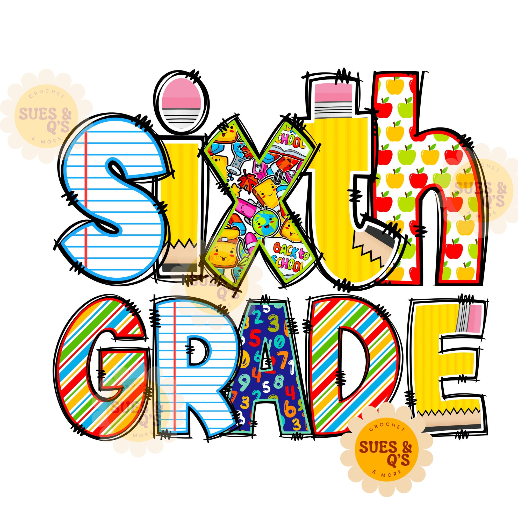 Back to School - Sixth Grade PNG - First Day of School - 6th Grader - Etsy