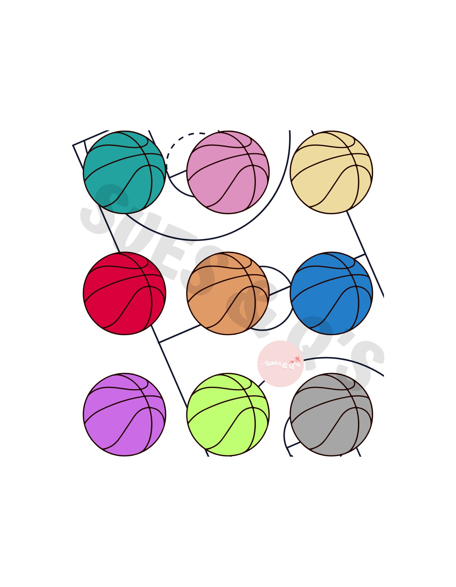 Retro Basketball PNG File / Colorful / Rainbow / Kids Basketball Tee ...
