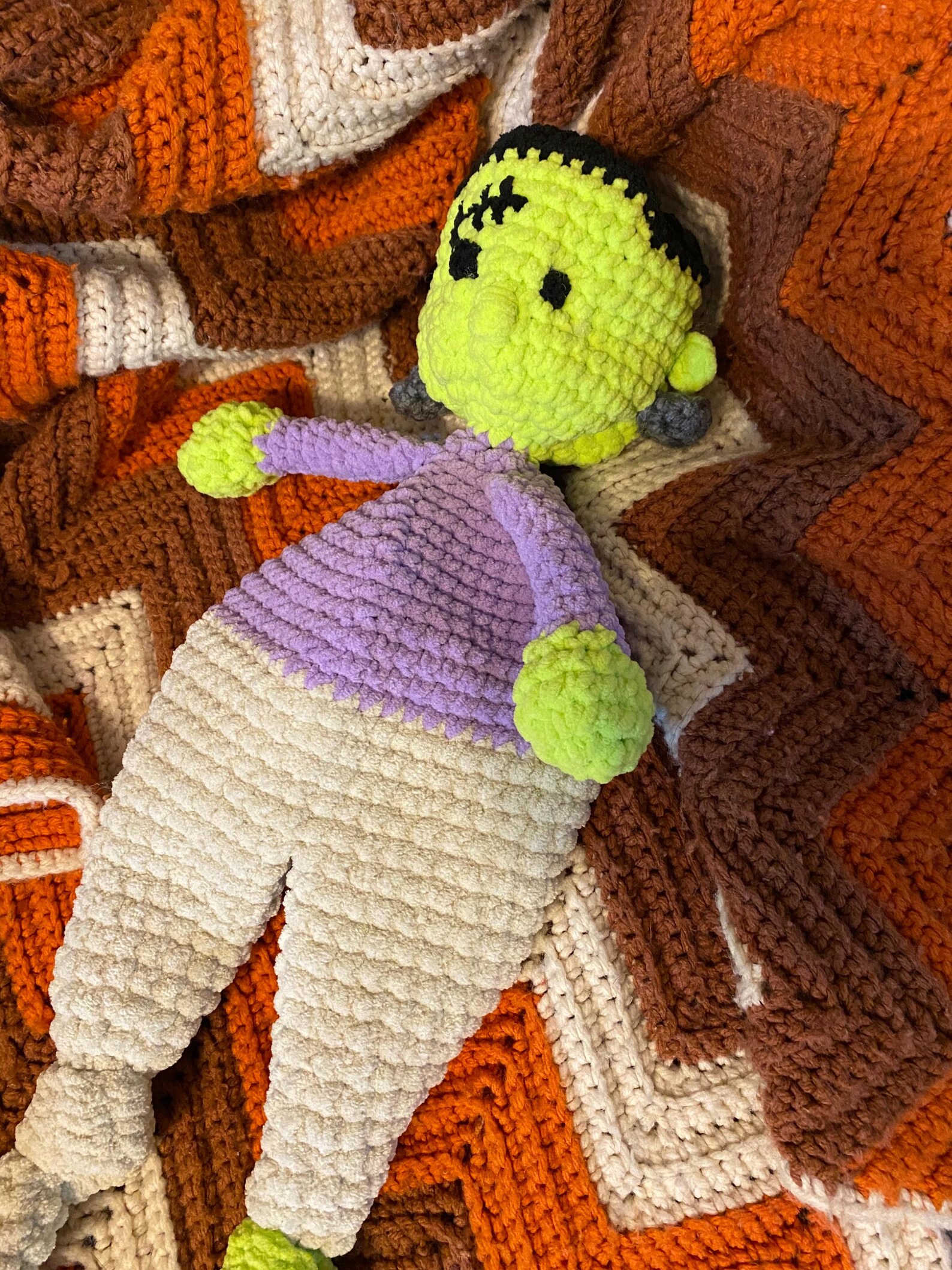 Frankenstein Halloween Snuggler / Handmade Crochet Stuffie / Plush ...