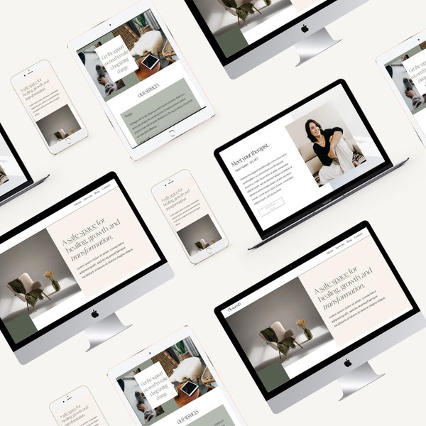 Squarespace Website Template For Therapist Etsy
