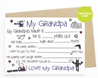 PRINTABLE Card for Grandma My Grandma Interview Card, Keepsake Card ...