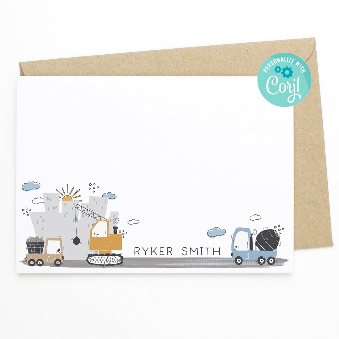 EDITABLE Personalized Construction Stationery - Custom Construction ...