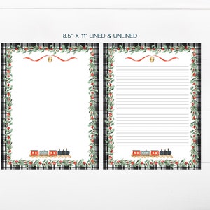 Printable Christmas Letterhead: Holiday Stationery (digital Download ...