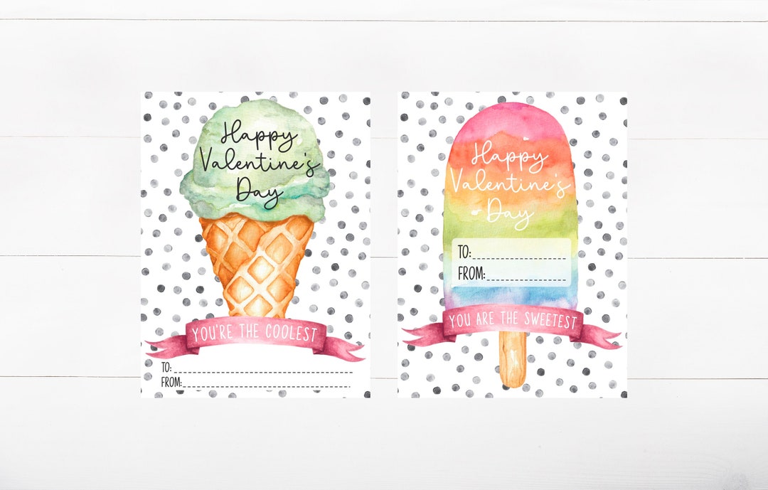 PRINTABLE Ice Cream Valentine's Day Card for Classmates - You're the ...