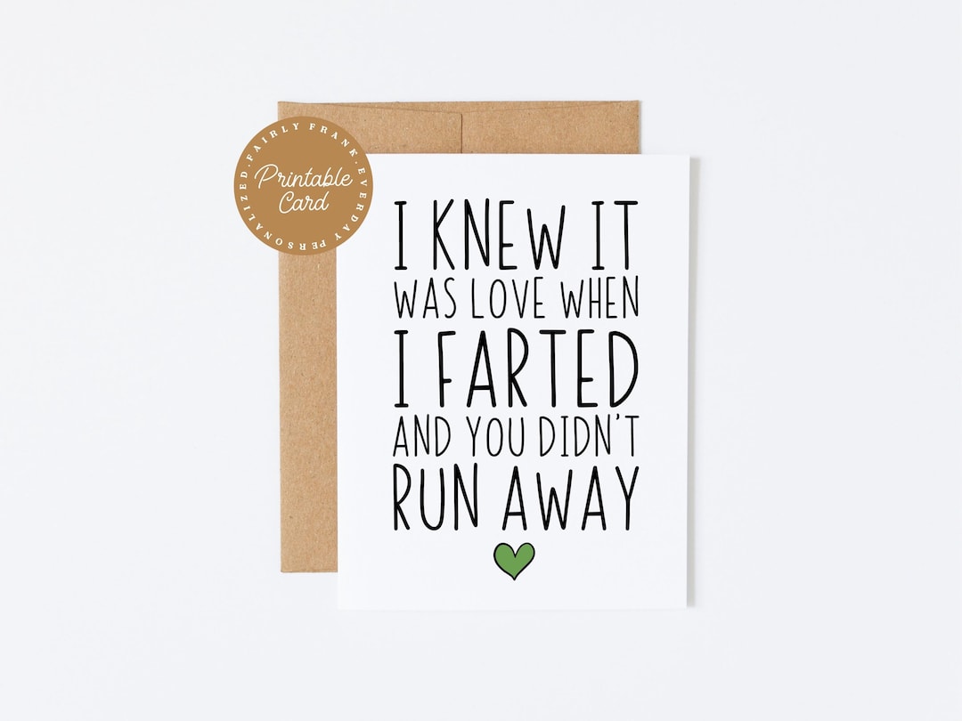 Funny Couple Card Printable | Fart Love Humor Card | Long Term ...