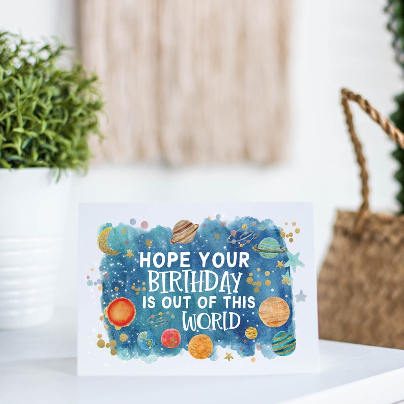 PRINTABLE Solar System Birthday Card Hope Your Birthday is - Etsy Ireland