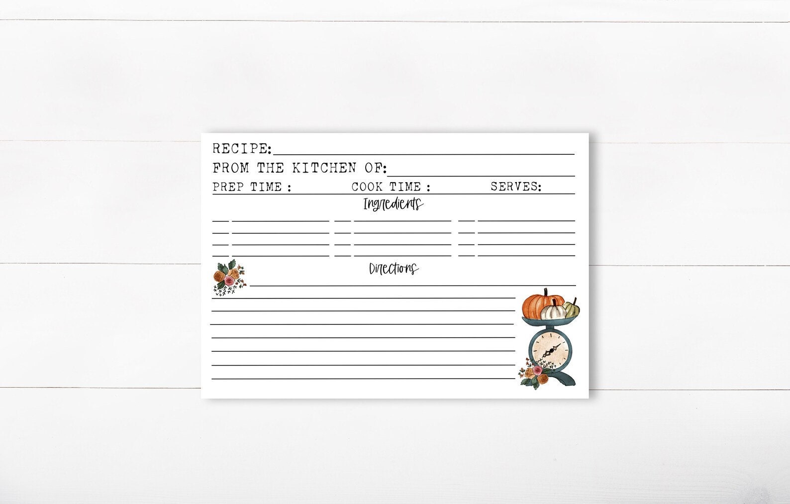 EDITABLE Fall Recipe Card Editable Recipe Card Recipe Card - Etsy
