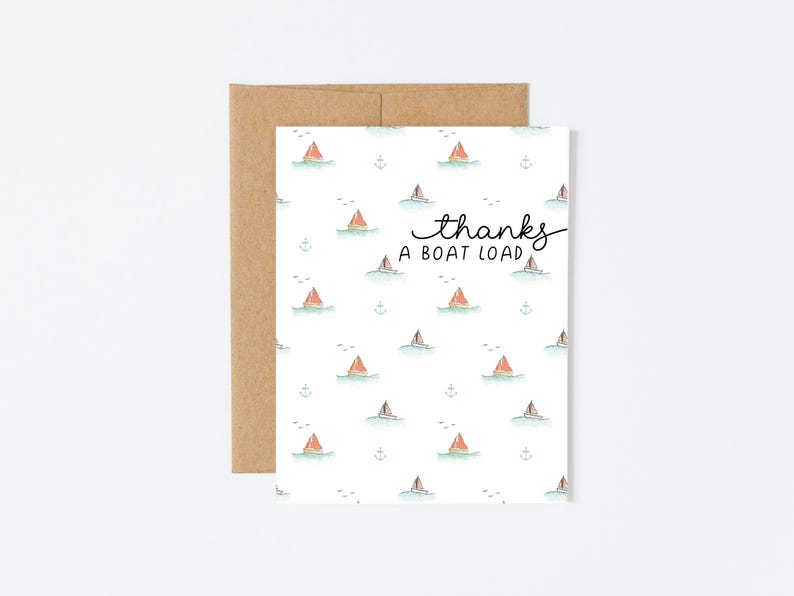 PRINTABLE Nautical Thank You Card - Thanks A Boat Load - Etsy