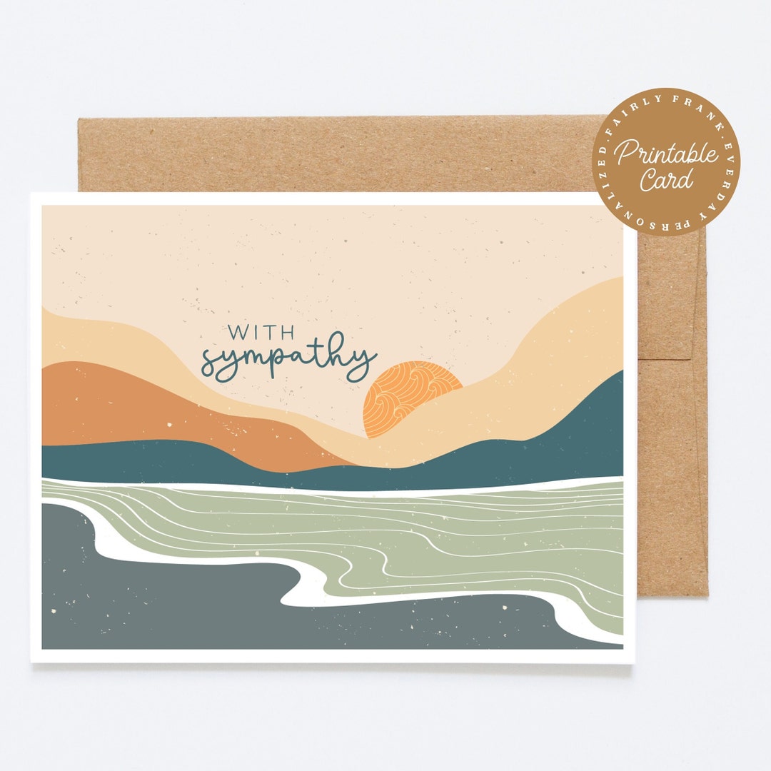 Sympathy Card: Modern Landscape Design (digital Download) - Etsy