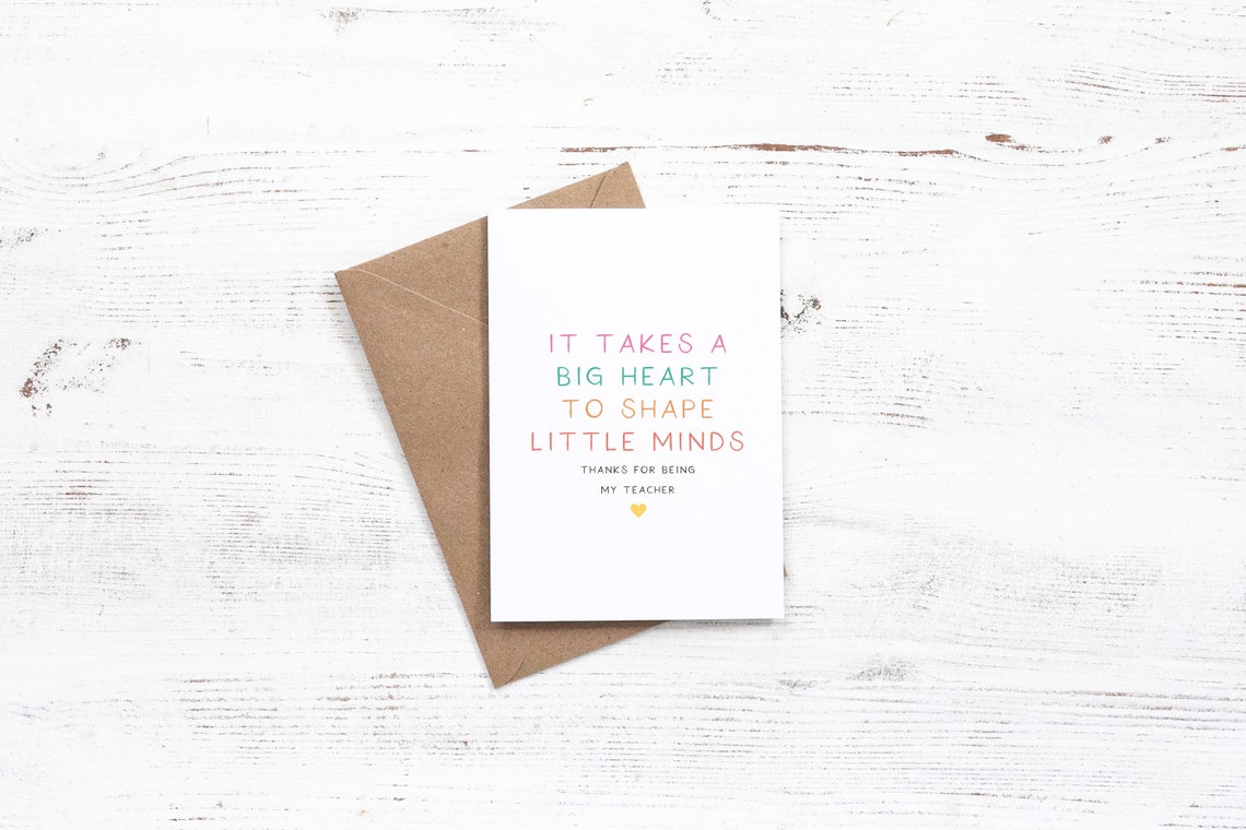 PRINTABLE Thank You Teacher Card It Takes A Big Heart to - Etsy