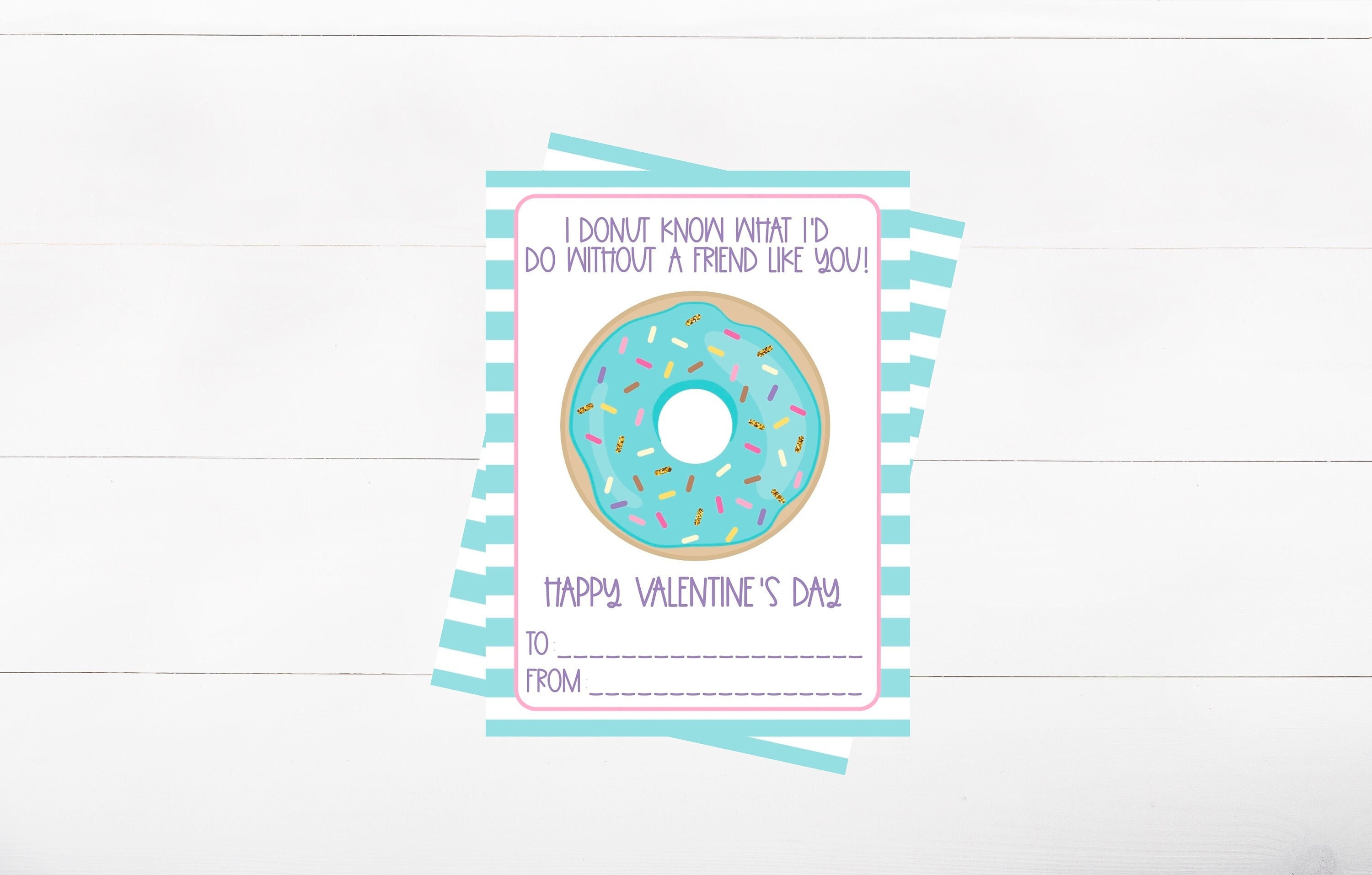 PRINTABLE Donut Valentine's Day Card for Classmates I | Etsy