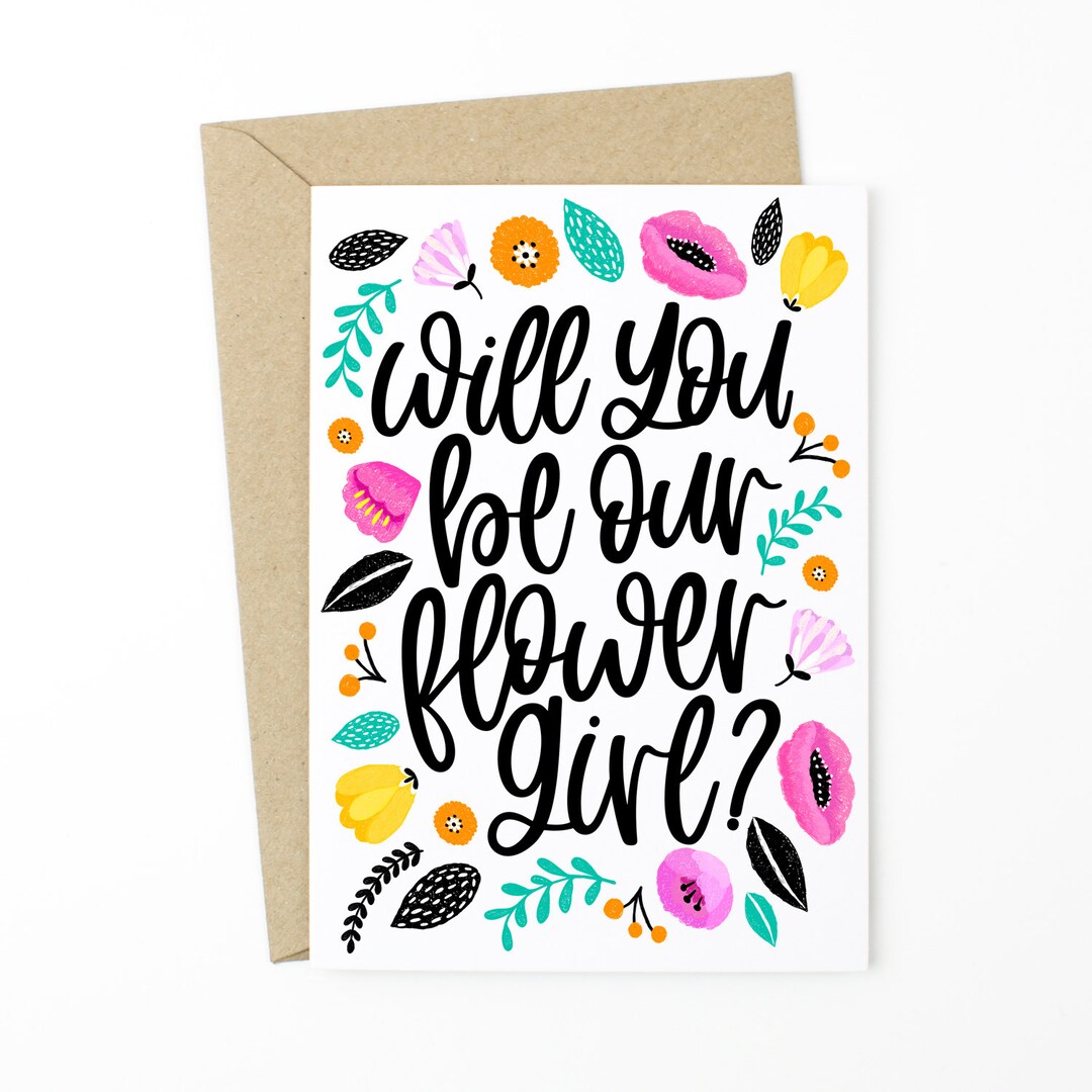 Flower Girl Proposal Card Will You Be Our Flower Girl Flower Girl Card Will You Be My Flower