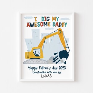 Happy Fathers Day DIY Handprint Craft I Dig My Awesome - Etsy