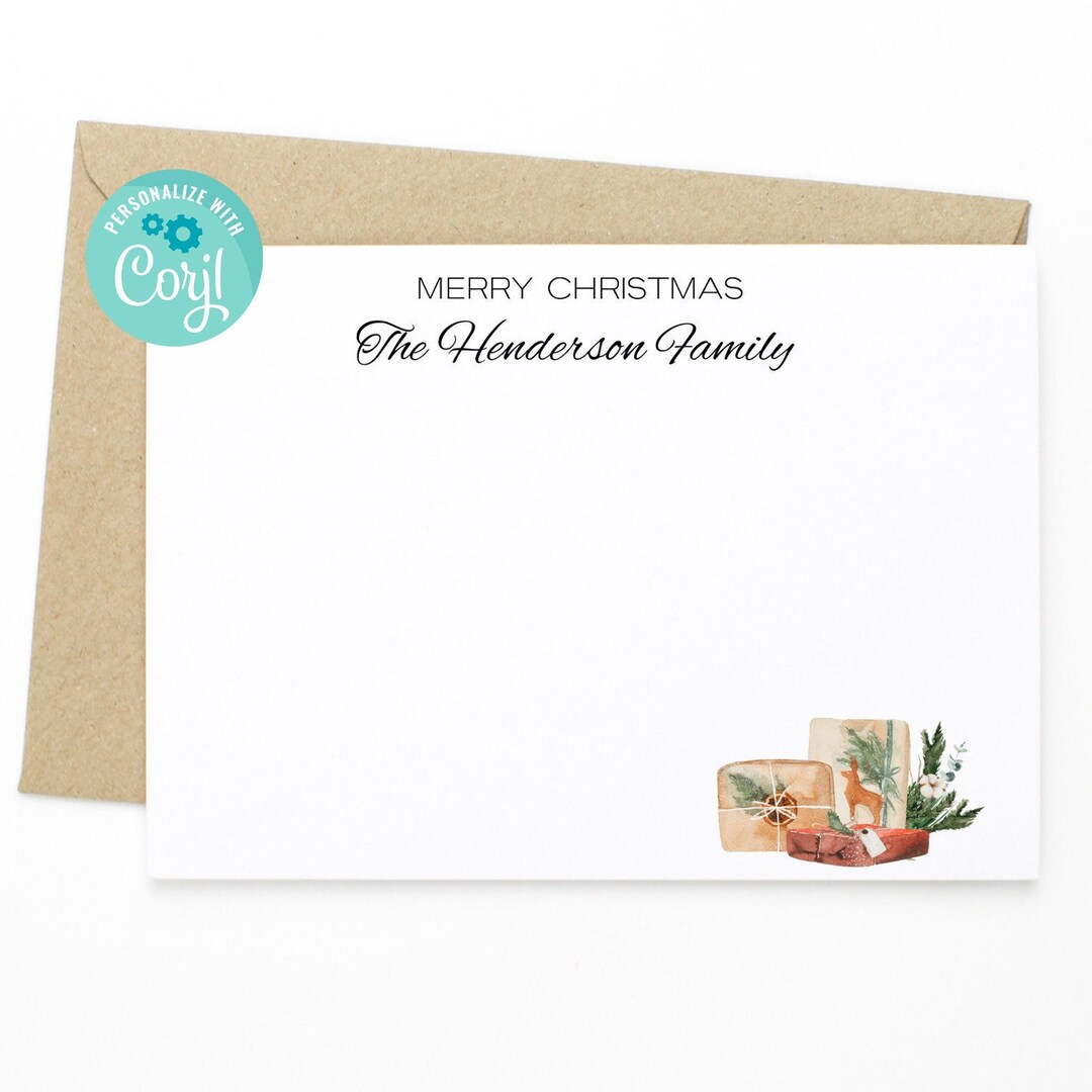 Editable Christmas Stationery: Holiday Thank You Notes (digital ...