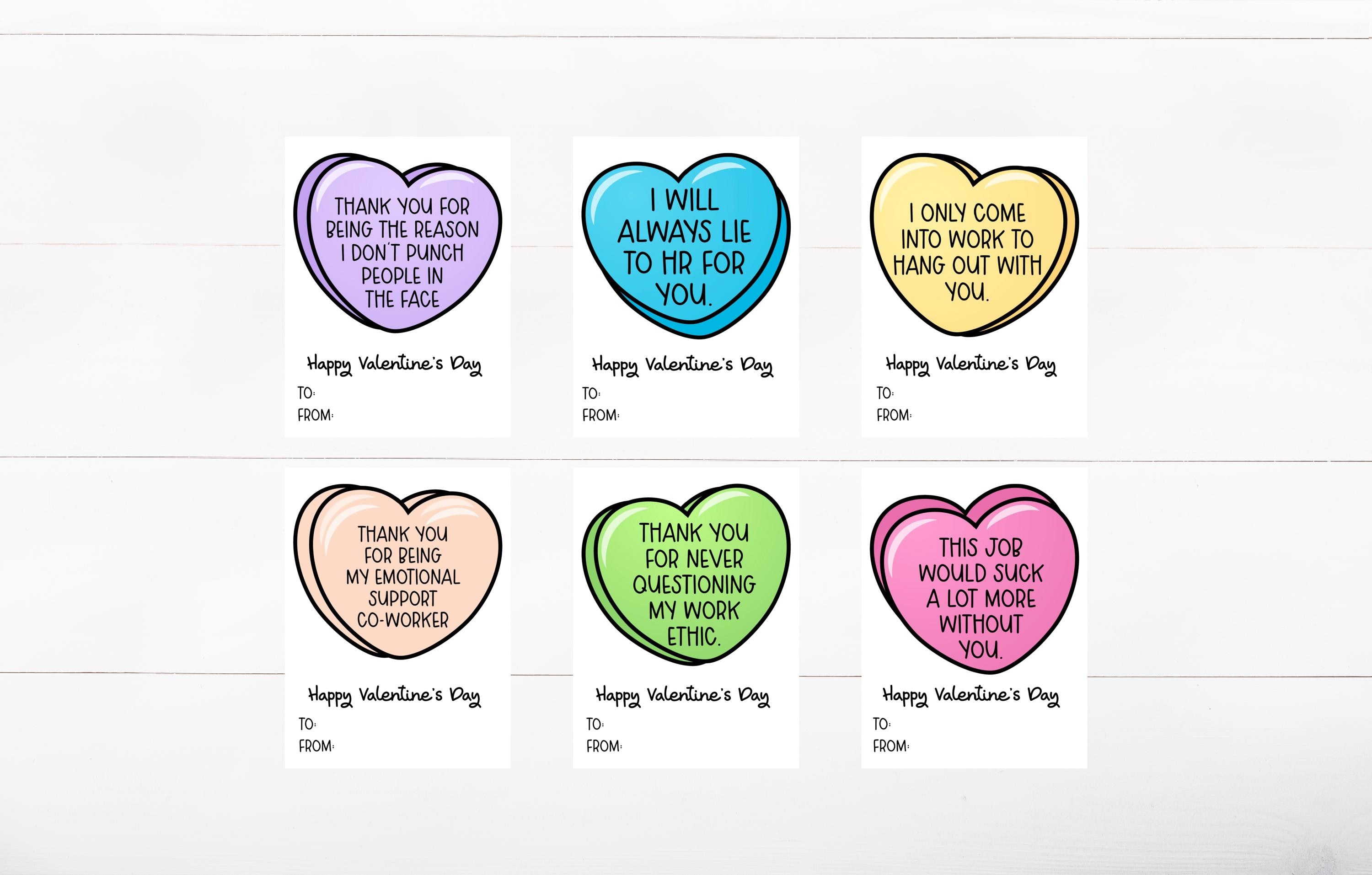 Funny Coworker Valentine Cards | Snarky Office Valentines | 3x4 ...